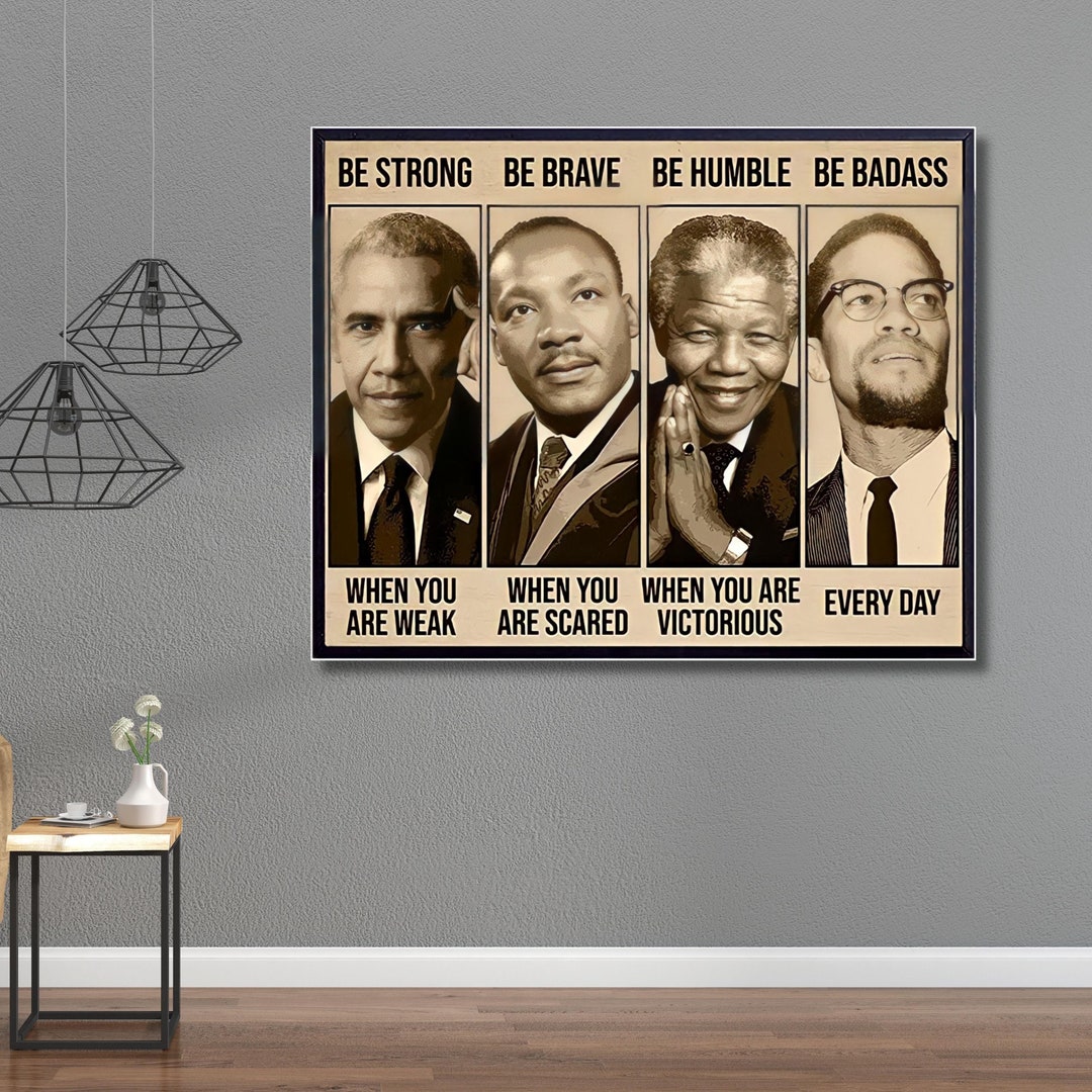 Iconic Civil Leaders Wall Art,american Black Leaders Poster,malcolm X ...