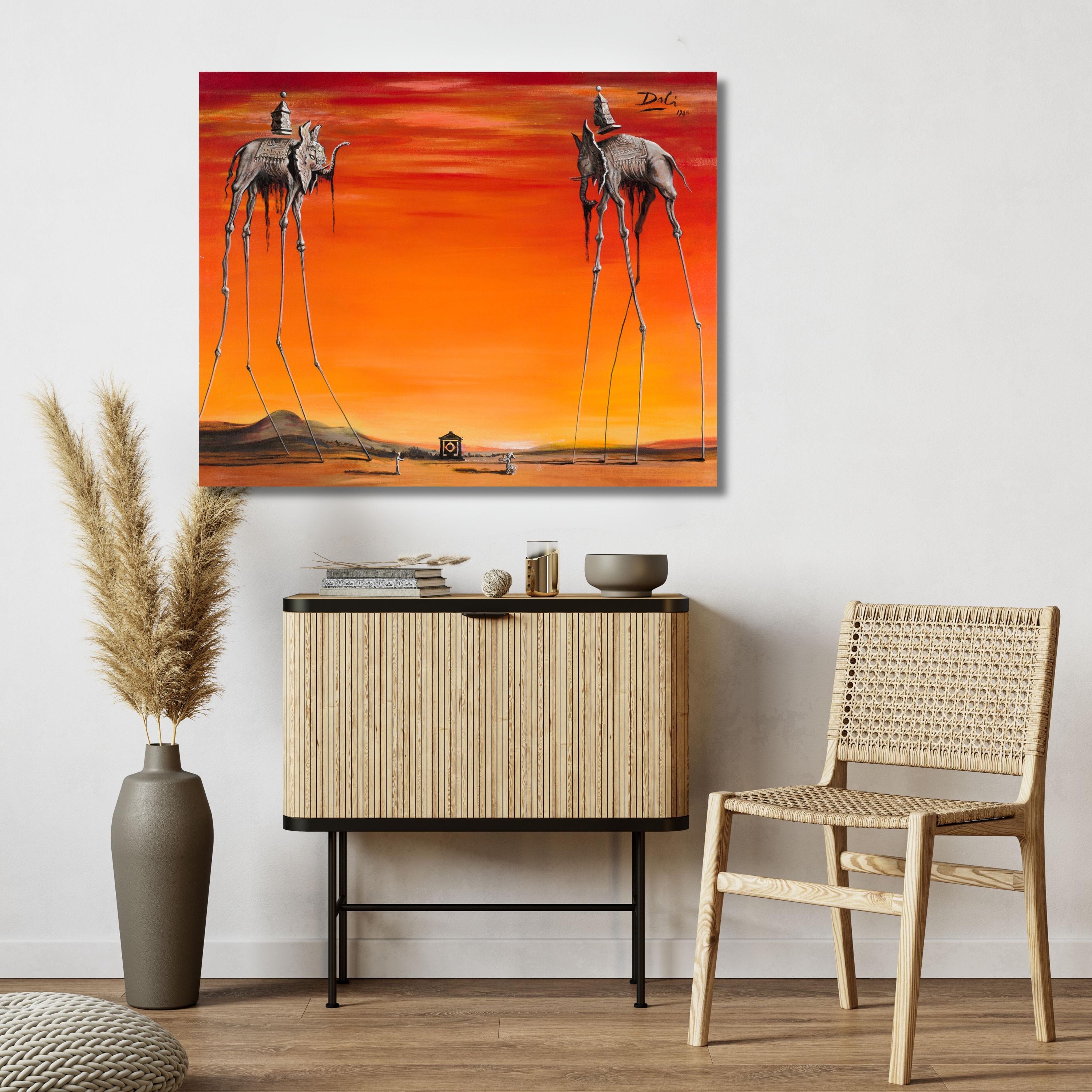 Salvador Dali,dali Print Elephants on Canvas,salvador Dali Painting ...