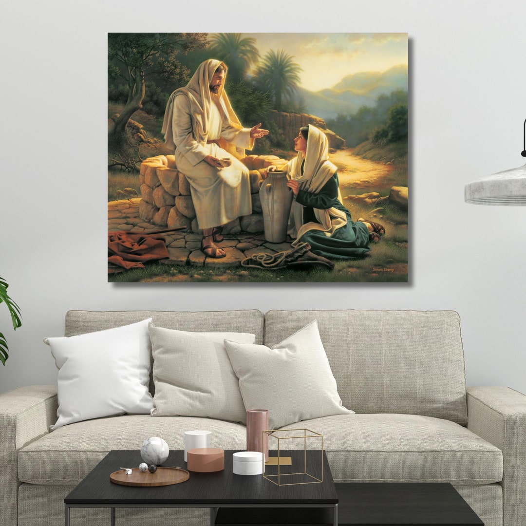 Jesus Talking to a Samaritan Woman Canvas Print,religious Wall Art ...