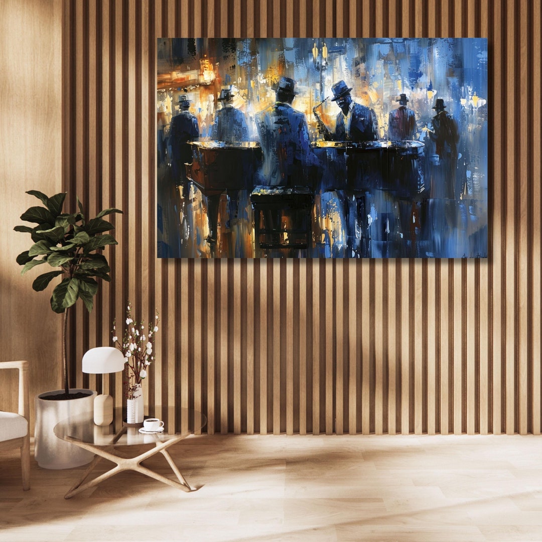 Large Abstract Jazz Band Oil Painting on Canvas Wall Art,original Jazz ...