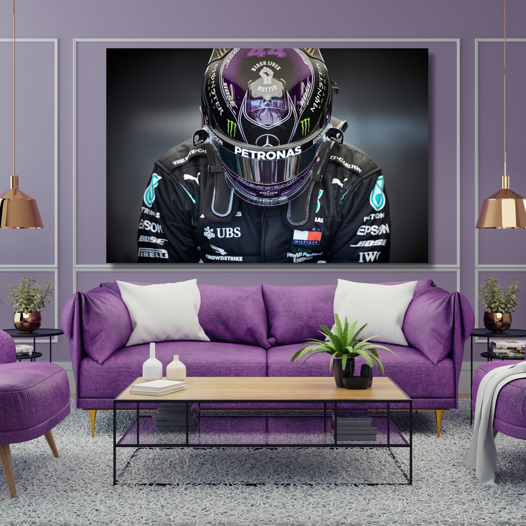 Lewis Hamilton Helmet Picture Print,lewis Hamilton Canvas Wall Art ...