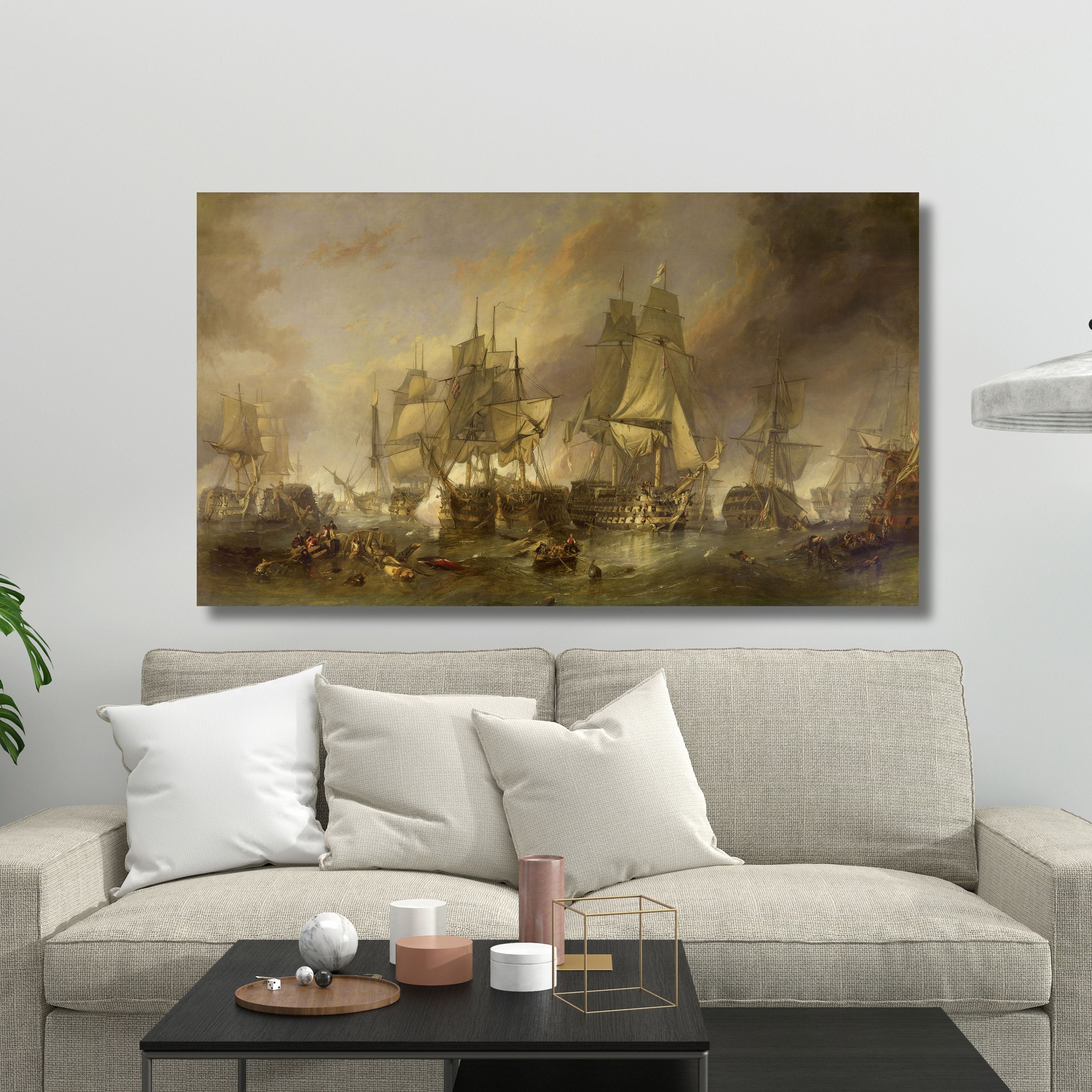 The Battle of Trafalgar Painting by William Clarkson Stanfield Art ...
