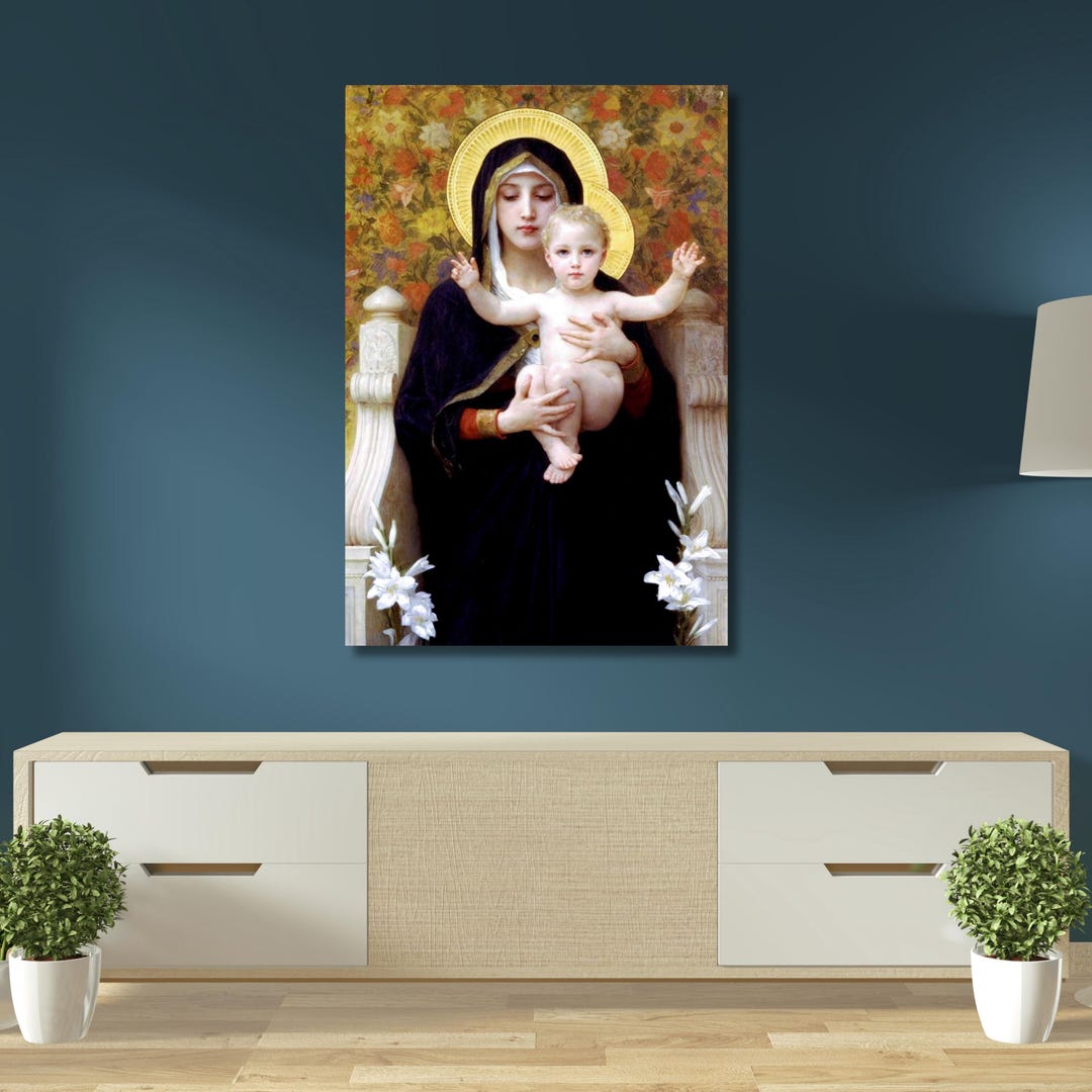 The Virgin of the Lilies-william Adolphe Bouguereau Canvas,religious Art,virgin Mary Print ...