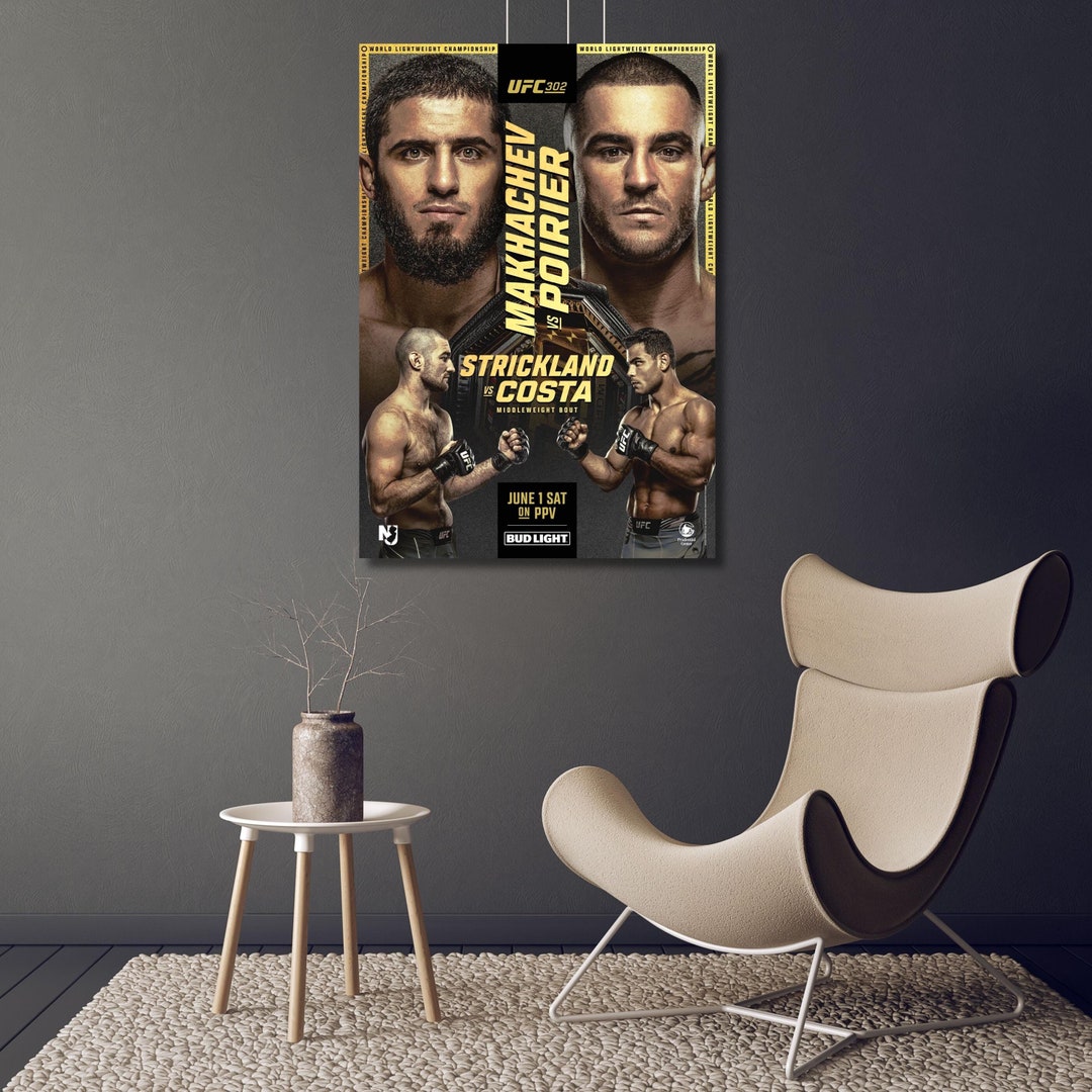 UFC 302 Makhachev Vs. Poirier Official Poster Wall Art Frame Canvas ...