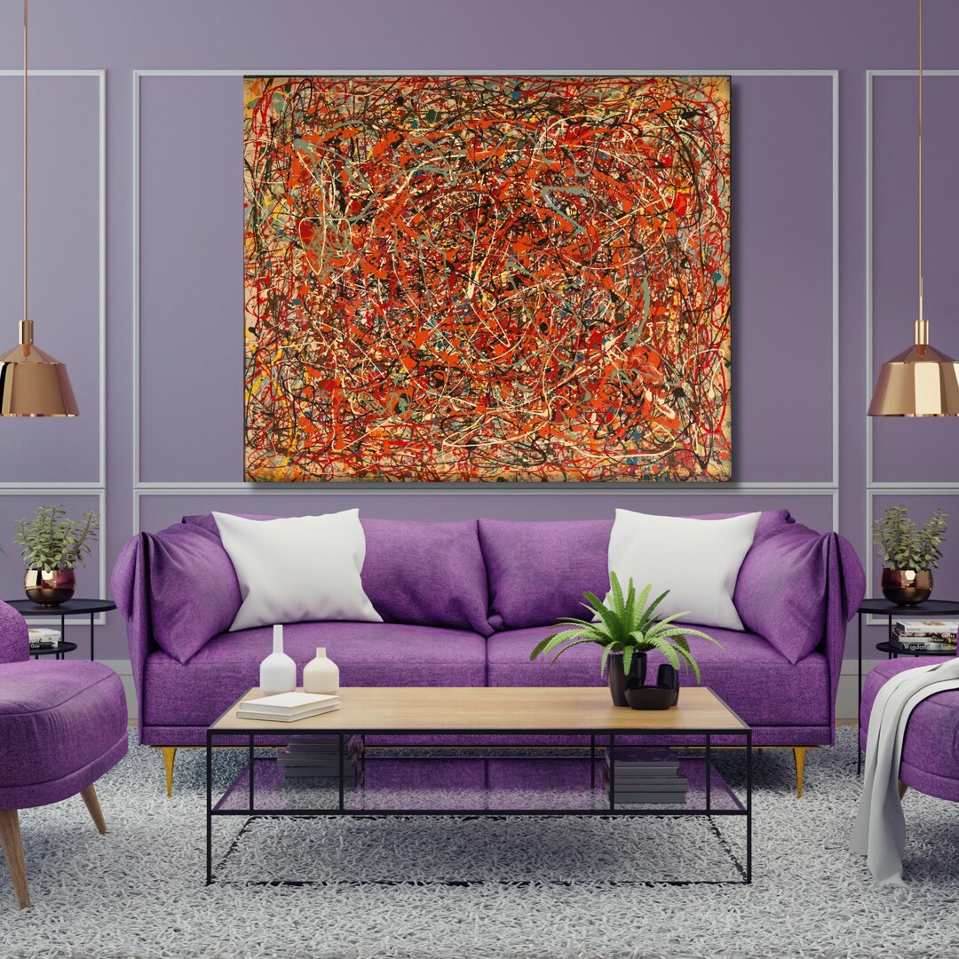 Jackson Pollock Canvas Wall Art,abstract,reproduction Print,splatter ...
