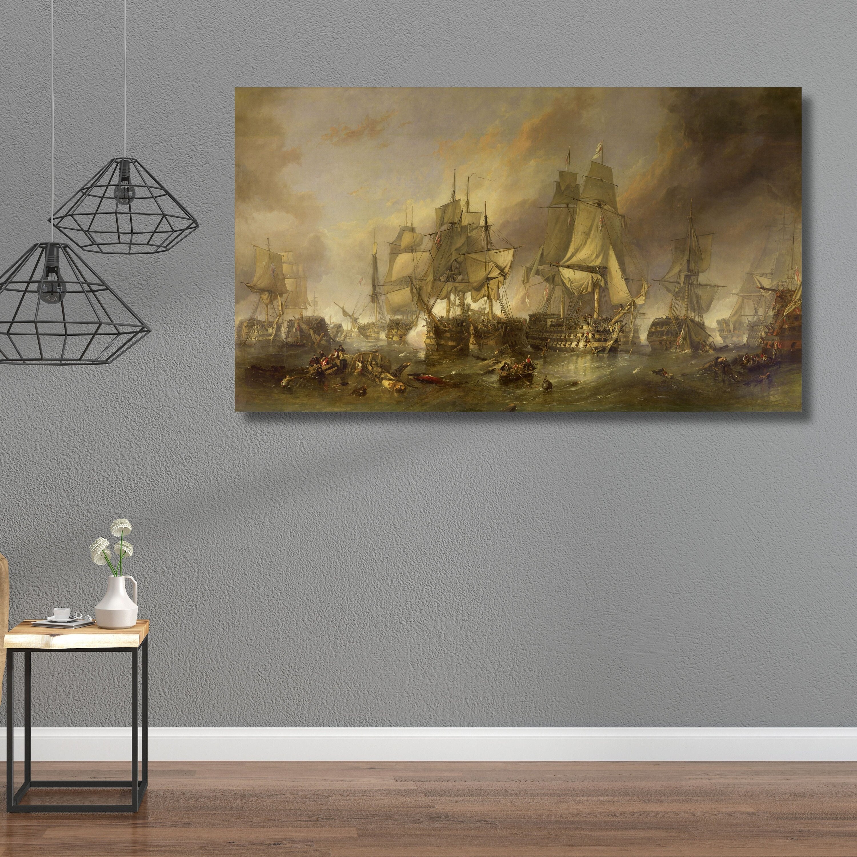 The Battle of Trafalgar Painting by William Clarkson Stanfield Art ...