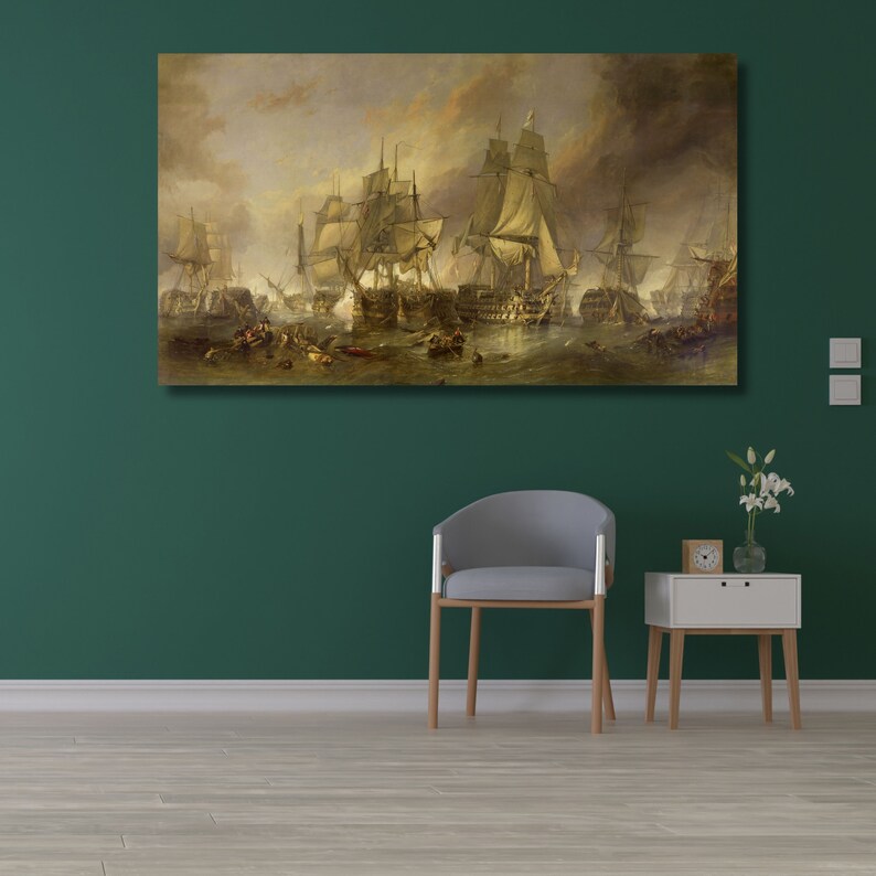 The Battle of Trafalgar Painting by William Clarkson Stanfield Art ...