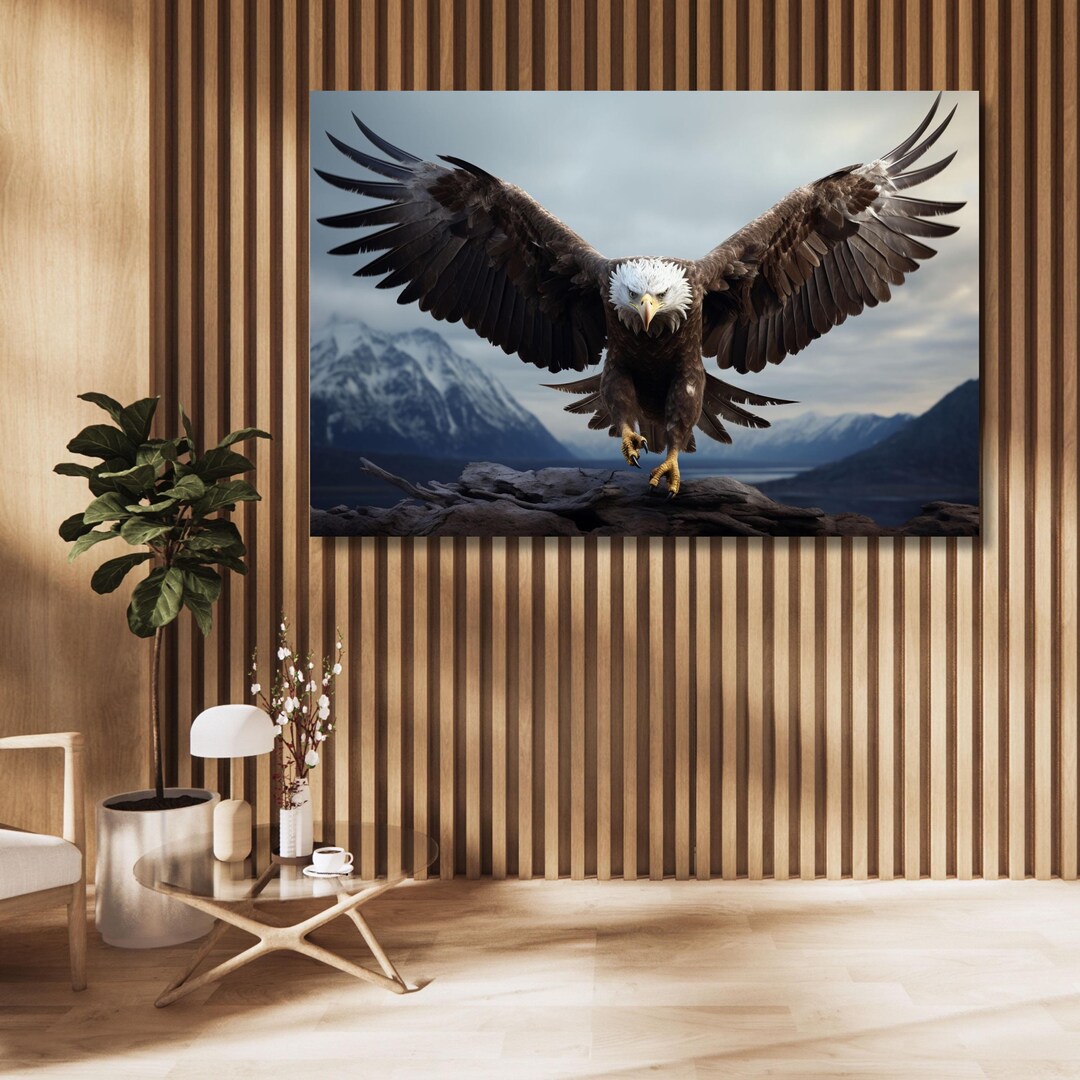 Flying Eagle Canvas Wall Art,bird Print,panoramic Wall Decor,eagle ...