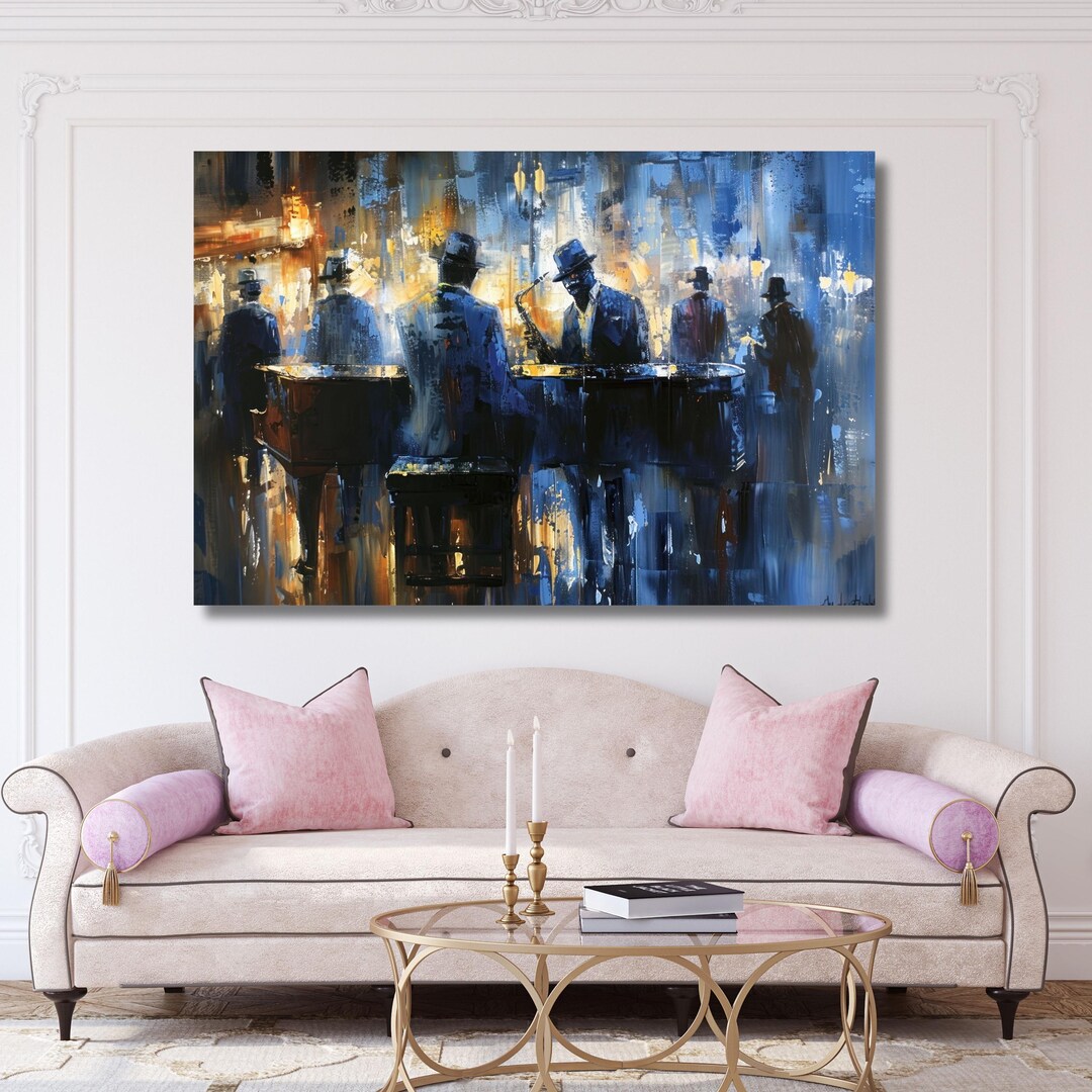 Large Abstract Jazz Band Oil Painting on Canvas Wall Art,original Jazz ...