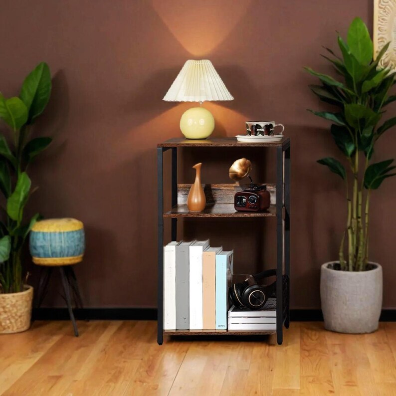 Wooden Record Player Stand, Record Storage Cabinet, Rustic Turntable ...