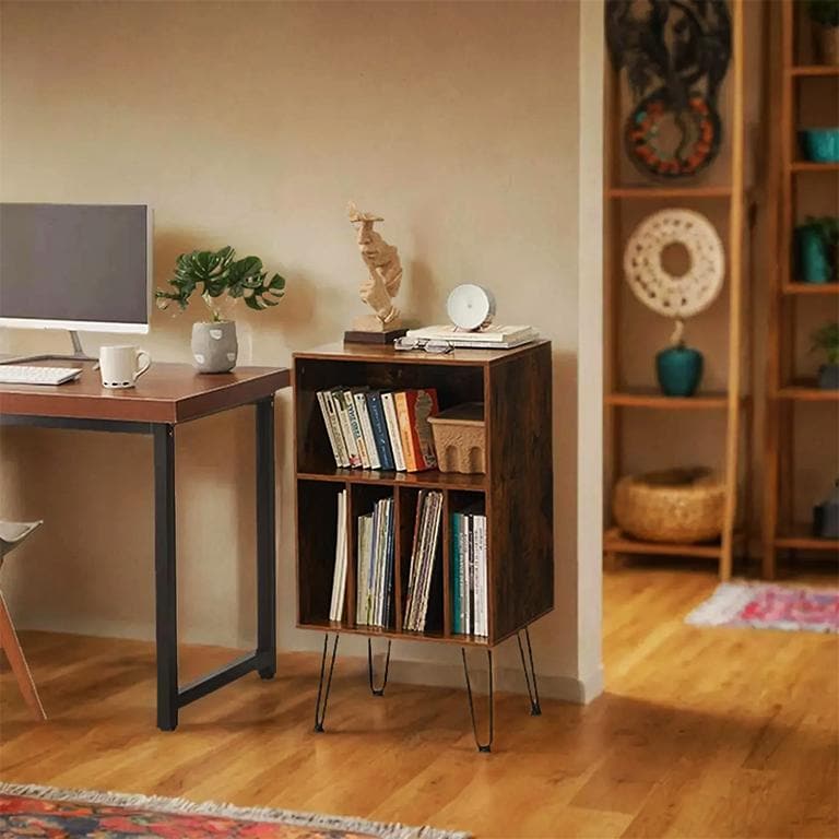 Wooden Record Player Stand, Record Storage Cabinet, Rustic Turntable ...
