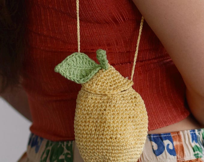 Lemon Purse, Personalized Small Lemon Bag, Crochet Lemon Bag, Fruit ...