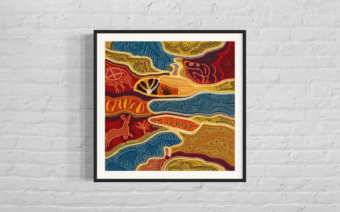 Dreamtime Rivers – Aboriginal Dot Painting Download of Water Storylines ...