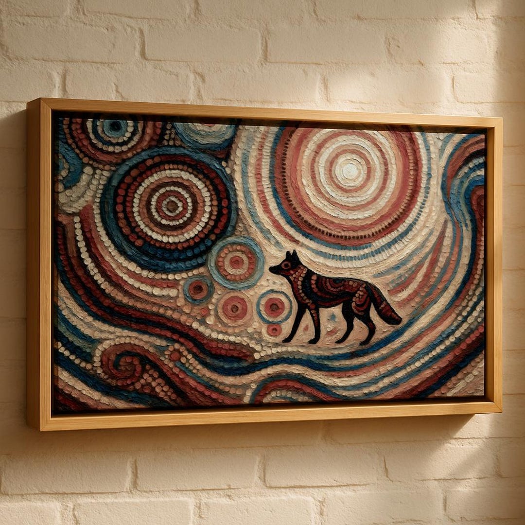 Dharra Dingo Aboriginal Dot Painting Download – Dingo Tracks & Spirit ...