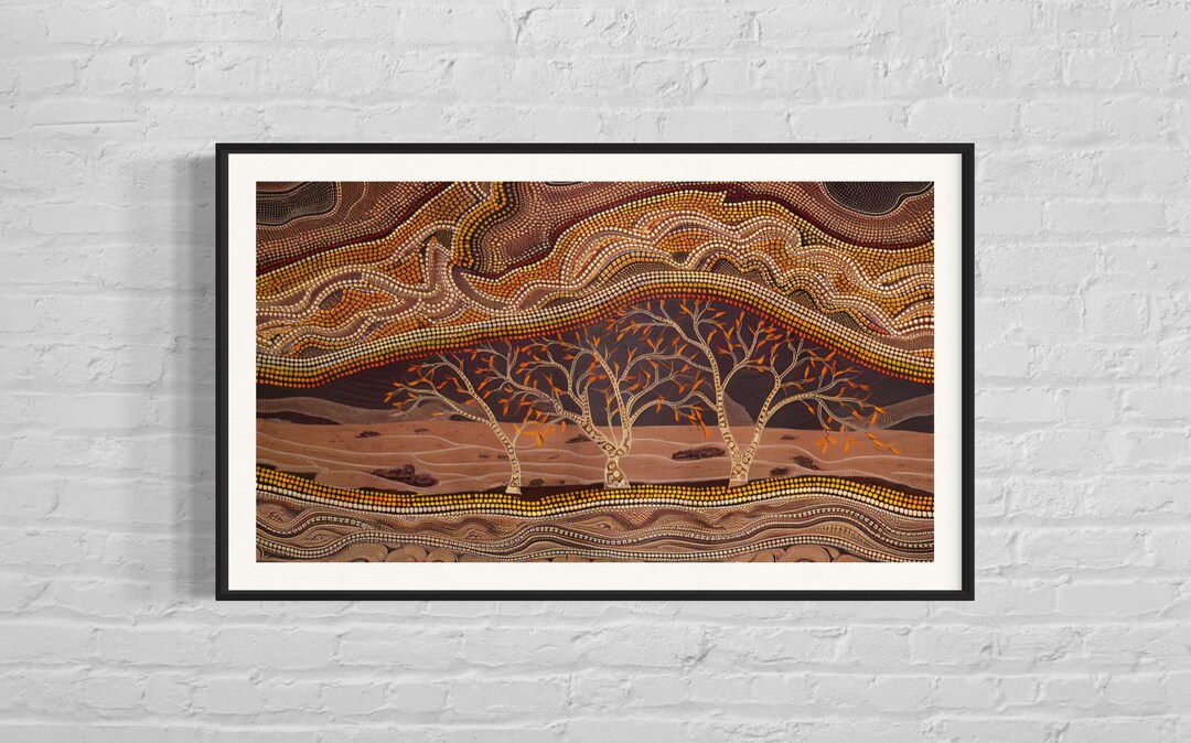 Jila Trees – Aboriginal Dot Painting Download of Waterholes and ...
