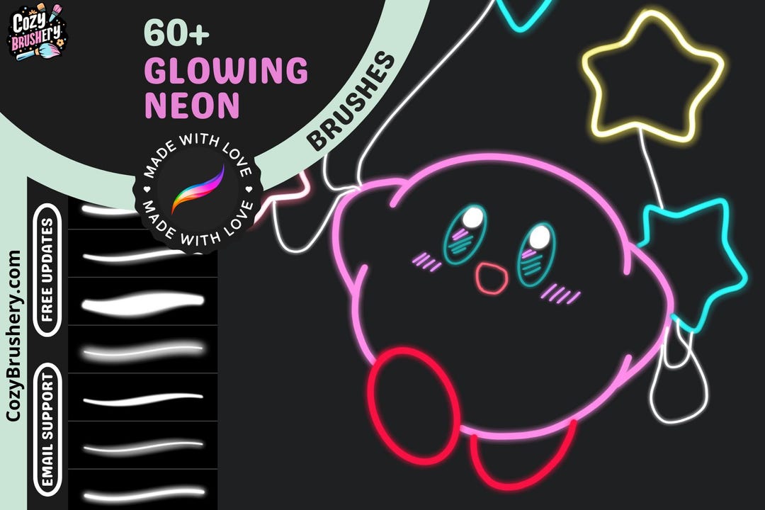 Procreate Brushes: Neon Glow Collection, 60+ Brushes for Stunning ...
