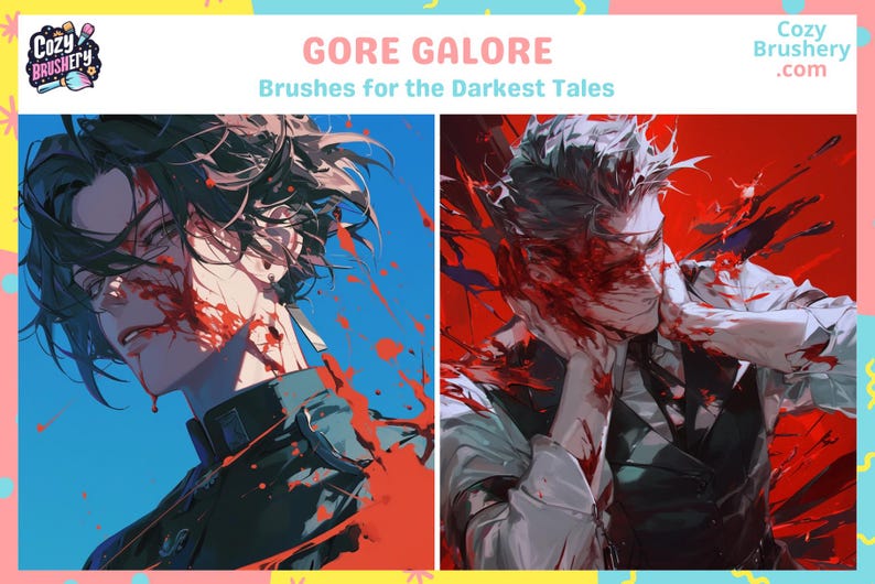 Procreate Brushes: Blood Splatter Collection, 70 Realistic Blood ...