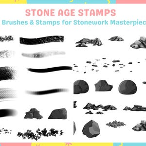Procreate Stamps: Rock and Stone Crafter, 67 Brushes for Texture ...