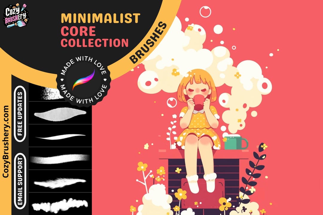 Procreate Brushes: Minimalist Core Collection, 12 Essential Brushes for ...