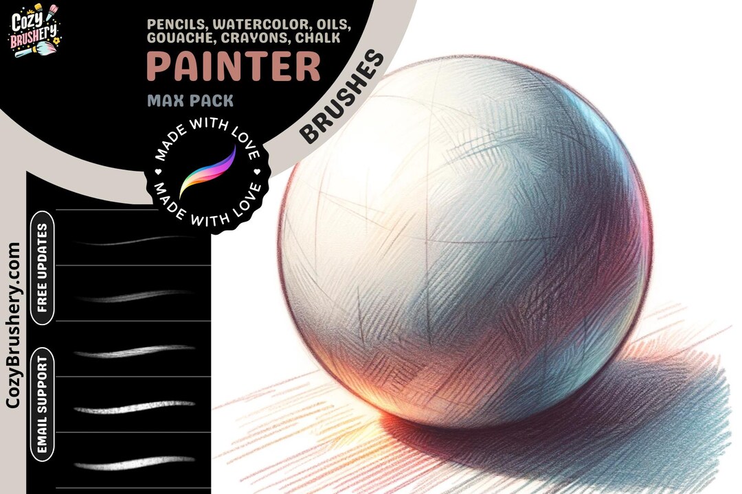 Procreate Brushes: Painter Max Pack Bundle, Brushes for Traditional ...
