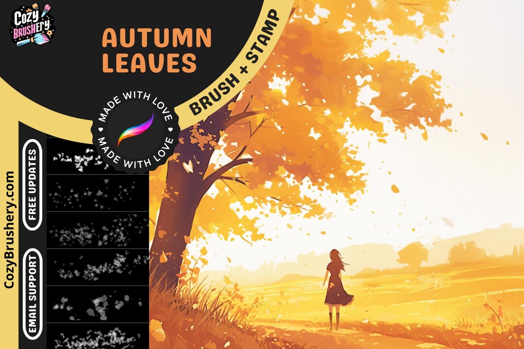 Procreate Brushes: Autumn Leaf Collection, 40 Foliage Brushes for ...