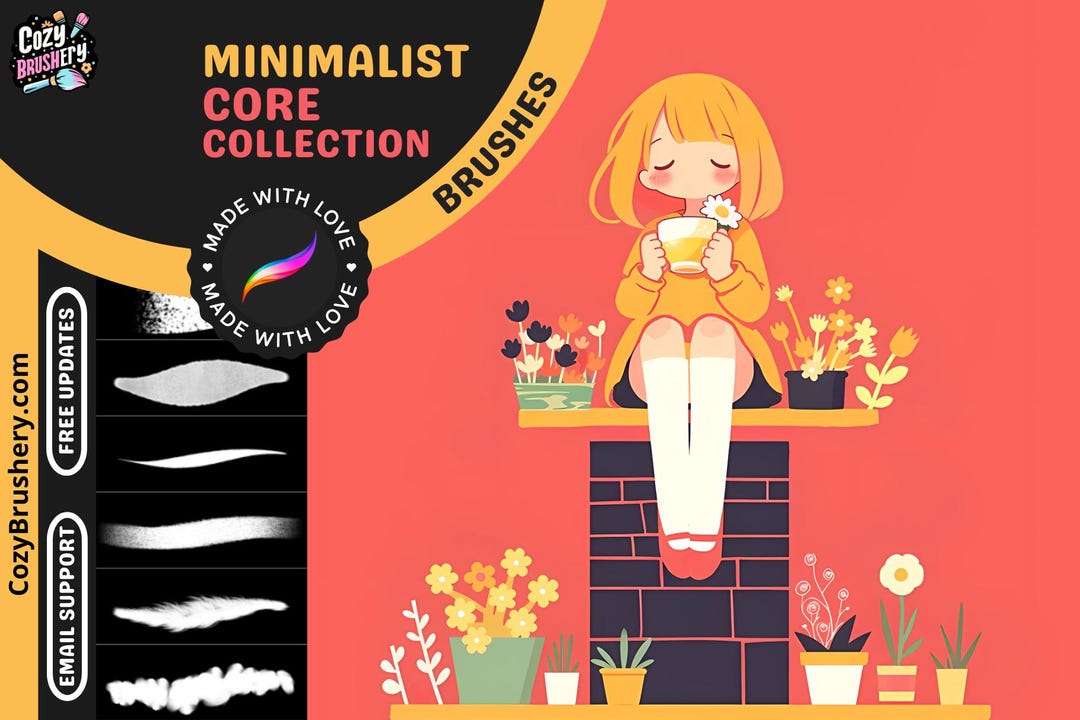 Procreate Brushes: Minimalist Core Collection, 12 Essential Brushes for ...
