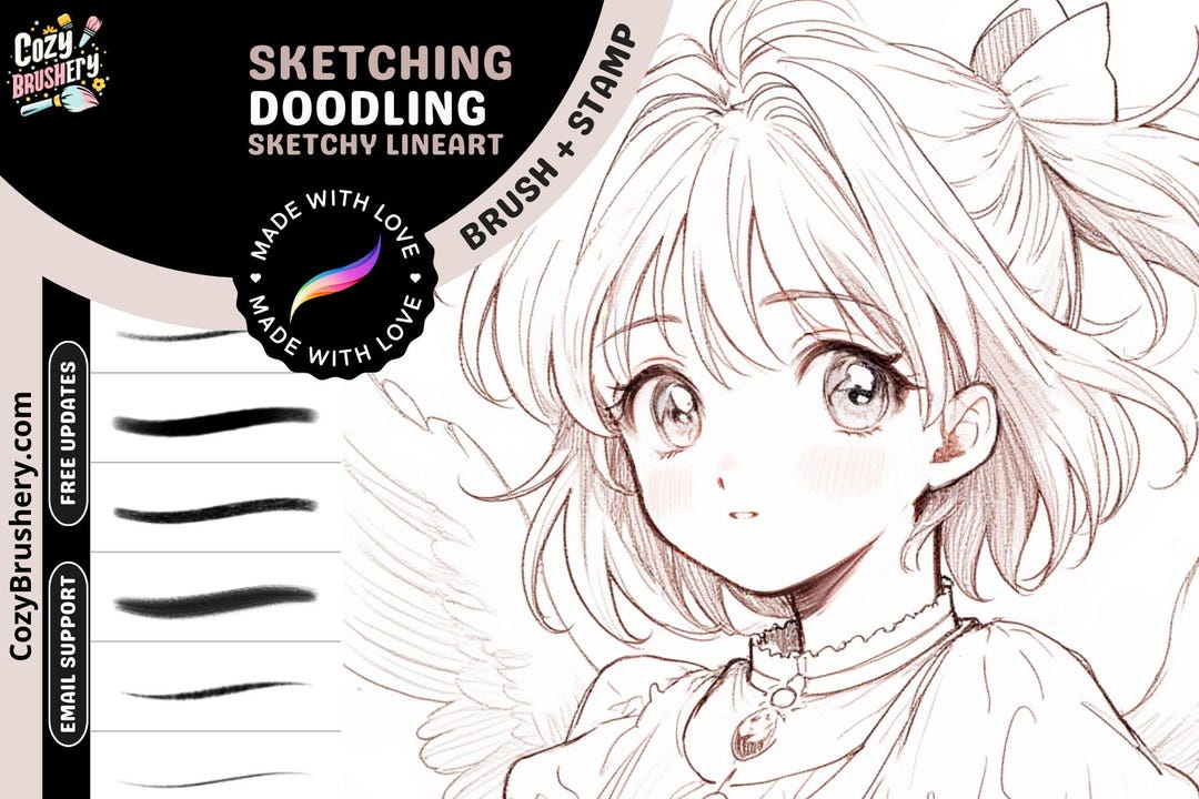 Procreate Brushes: Sketch & Doodle Pack, 18 Fun Brushes for Quick ...