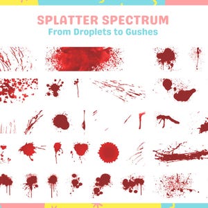 Procreate Brushes: Blood Splatter Collection, 70 Realistic Blood ...