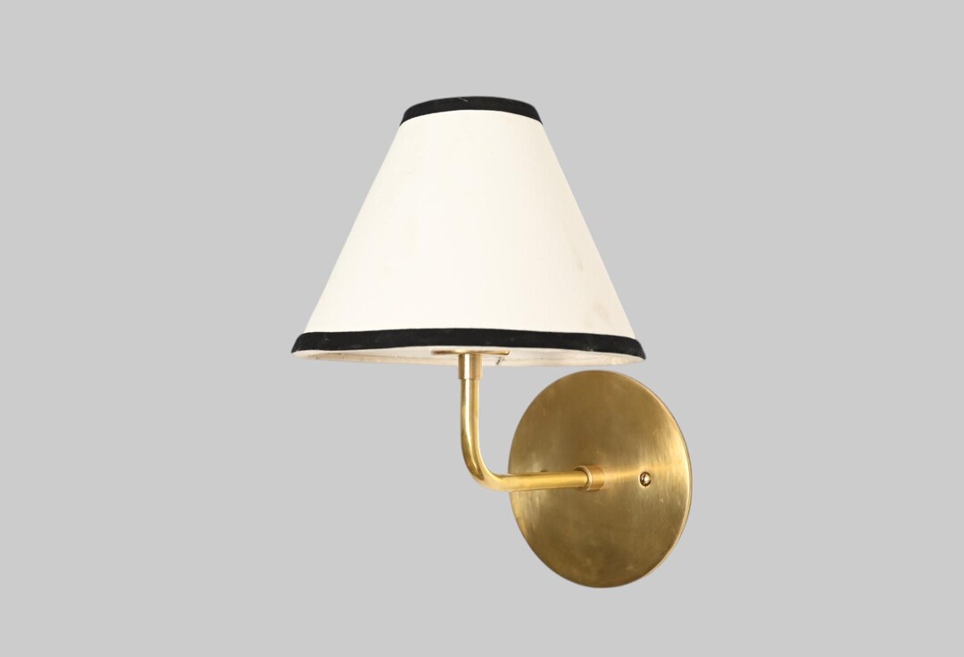 1-light Linen Shade Brass Sputnik Wall Lamp With Handmade Brass and ...