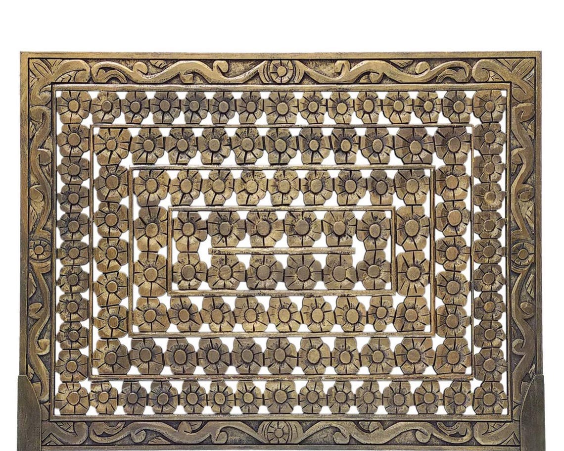 Hand Carved Gold Balinese Mandala Headboard: Boho Wall Decor - Etsy