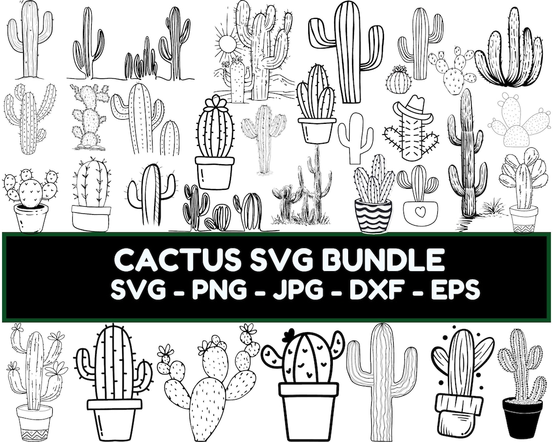 Cactus SVG Bundle: Succulent Cut Files, Clipart (digital Download) - Etsy