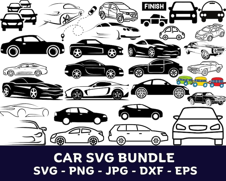 Car Svg Bundle, Retro Car Silhouette Svg, Sports Car Svg, Classic Car ...