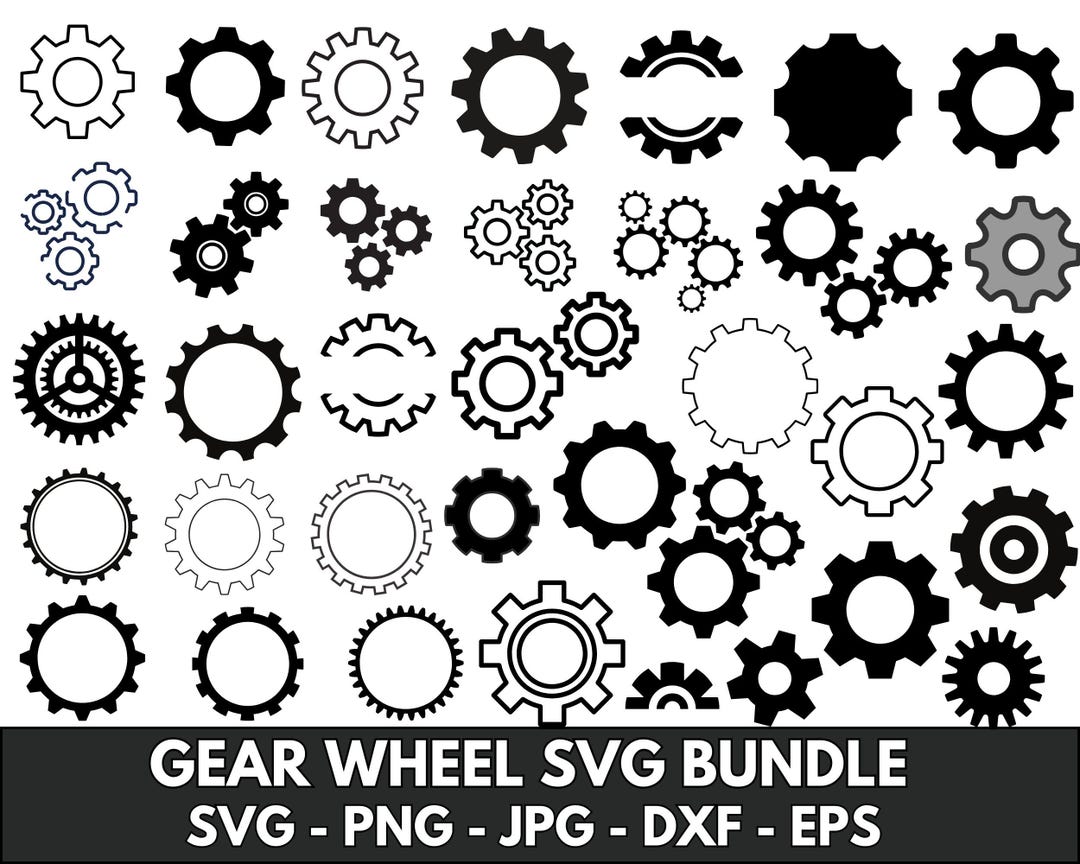 Gears SVG Bundle, Gears PNG Bundle, Gears Clipart, Gears SVG Cut Files ...