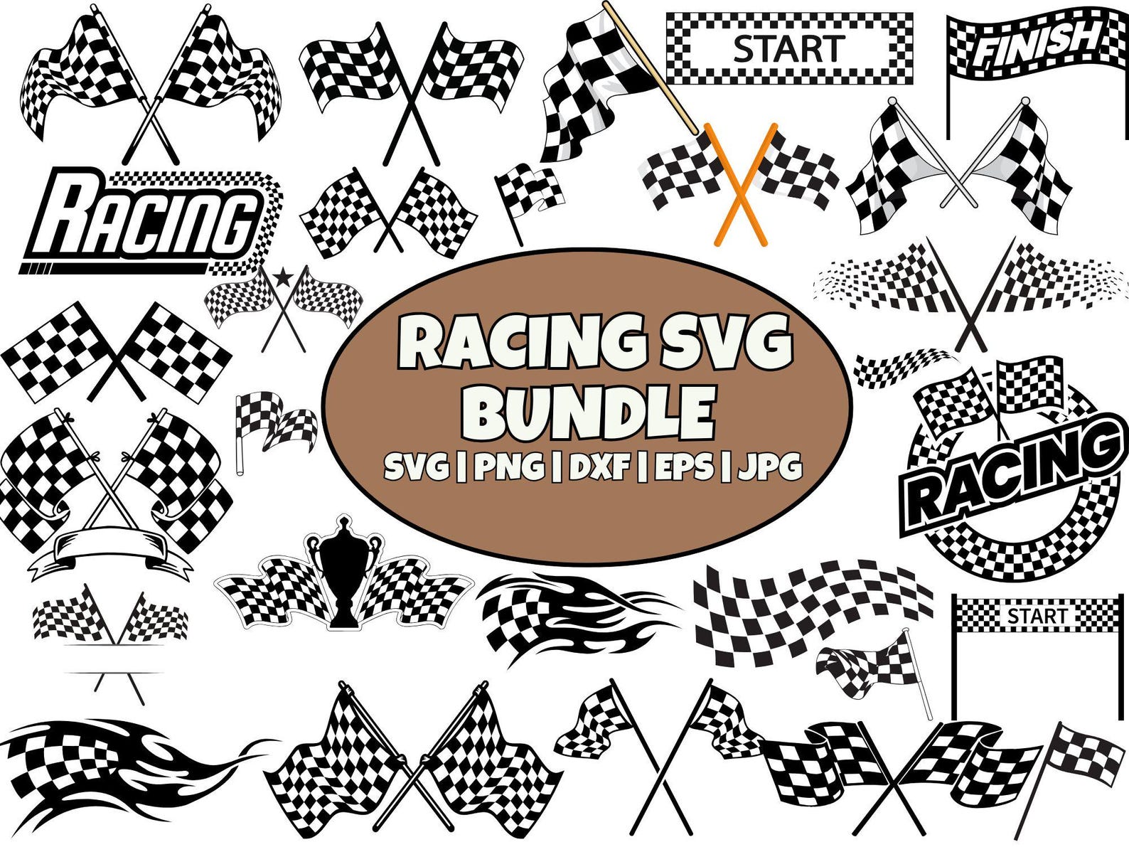 Race Flag Svg Bundle, Checkered Flag Svg, Racing Flag Svg,racing Flag ...
