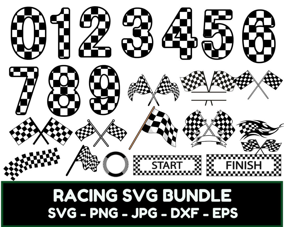 Racing Flag SVG, Racing Flag Letters Svg, Checkered Flag Svg, Racing ...