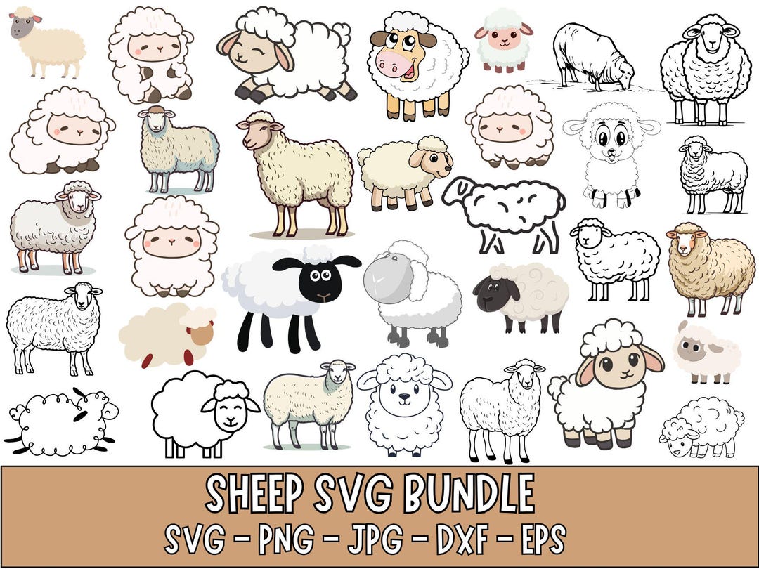 Sheep SVG Bundle: Animal Vector Cut Files (digital Download) - Etsy