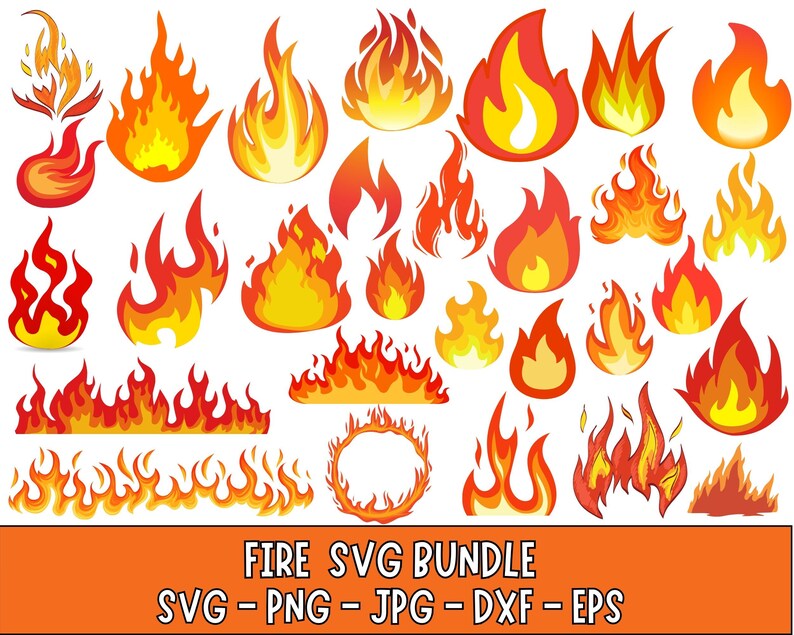 Fire SVG Bundle, Fire Clipart, Fire Svg Files, Fire Flames Svg, Flames ...