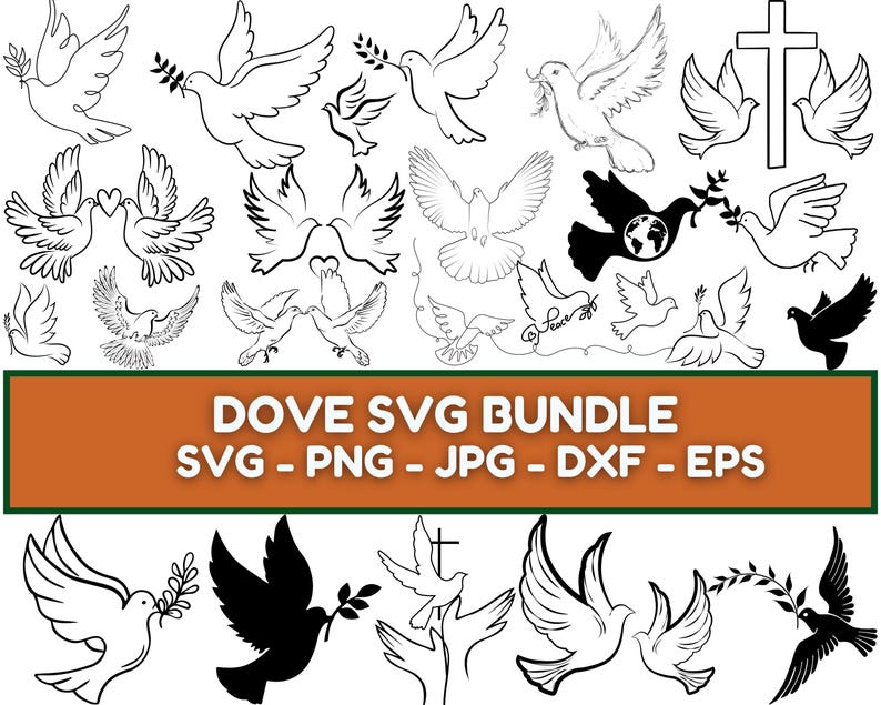 Dove SVG Bundle, Dove PNG Bundle, Dove Clipart, Pigeon SVG Cut Files ...
