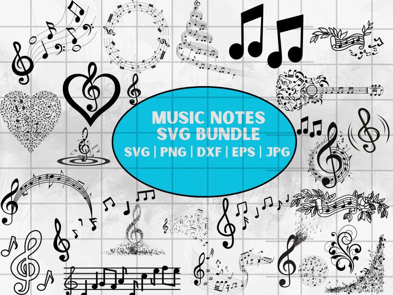 MUSIC NOTES SVG, Music Notes Bundle Svg, Music Notes Clipart , Music ...