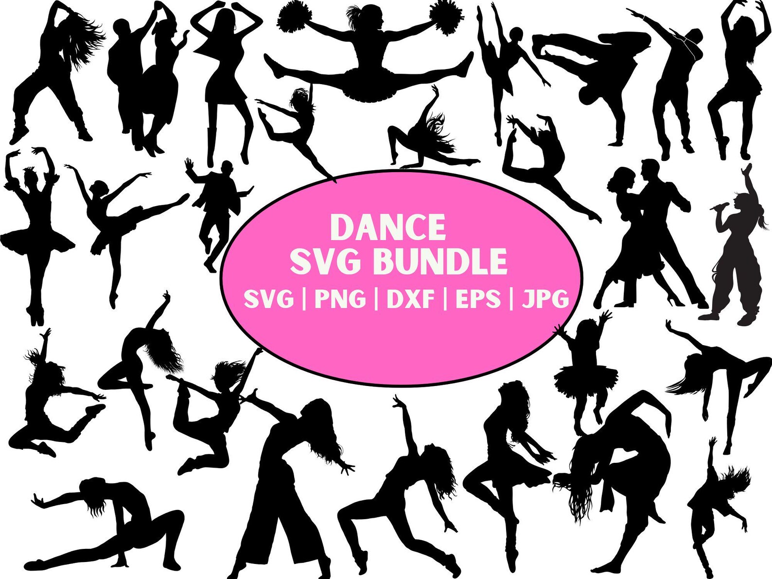 Dance Svg, Dance Silhouette, Dance Svg Bundle, Dance Cut File, Dancers Svg, Dance Clipart ...