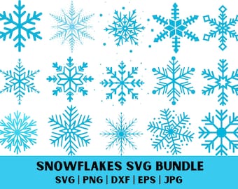 Snowflake SVG Bundle, Snowflakes for Digital Download, Winter SVG ...