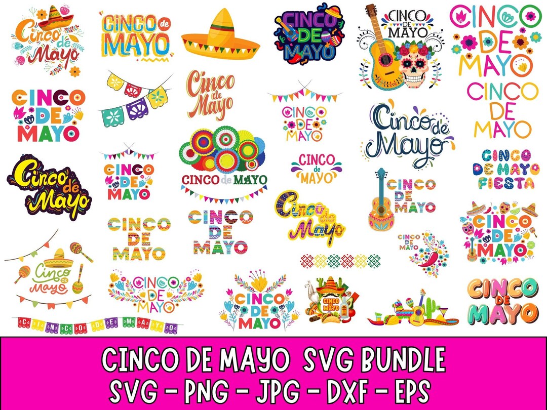 Mexico SVG, Cinco De Mayo Svg Bundle, Cinco De Mayo Clipart, Sombrero ...