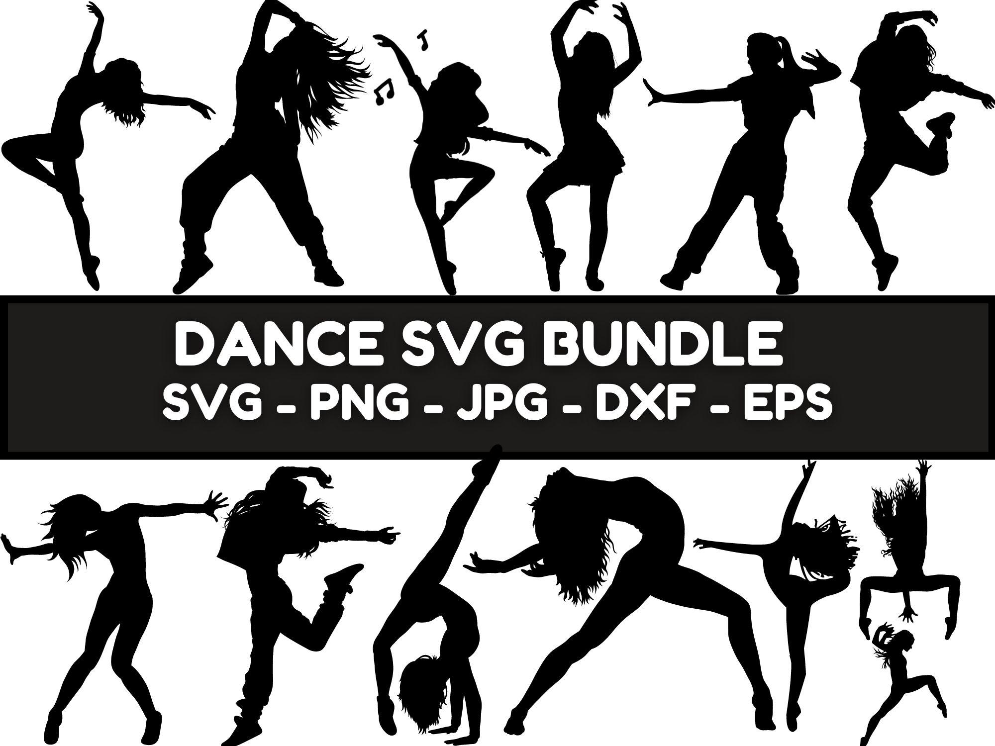 Dance Silhouette SVG Bundle: Dancer Clipart, Cut Files (digital ...