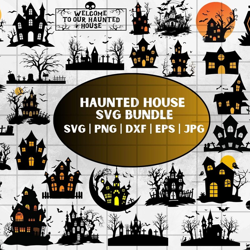 Haunted House Svg - Etsy