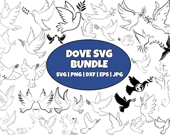 Dove SVG Bundle, Dove PNG Bundle, Dove Clipart, Pigeon SVG Cut Files for Cricut, Wedding Doves ...