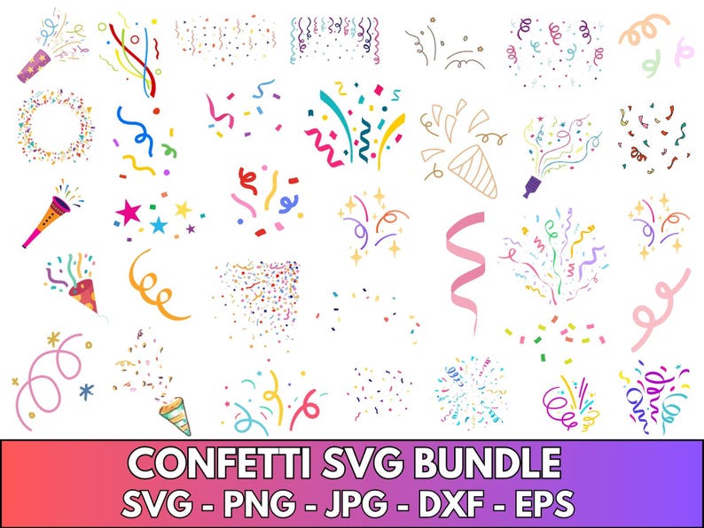 Confetti Svg Bundle, Confetti Png, Confetti Clipart, Birthday Svg, Svg ...