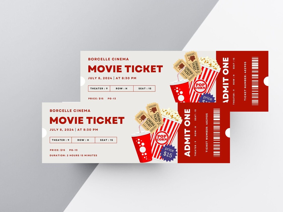 Movie Night Ticket,movie Ticket,movie Invitation,surprise Movie Night ...