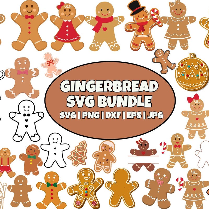 Gingerbread Face Svg - Etsy