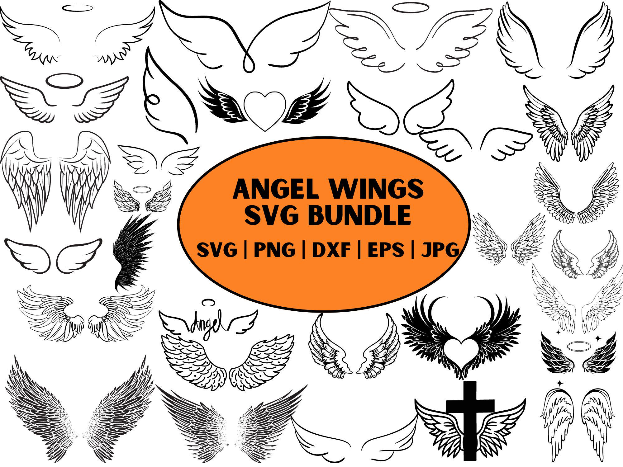 Angel Wings Svg| Angel Wings Png| Angel Wings Clipart| Angel in Heaven ...