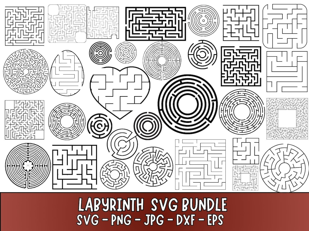 Labyrinth SVG Bundle, Maze Png Bundle, Labyrinth Clipart, Maze Svg ...